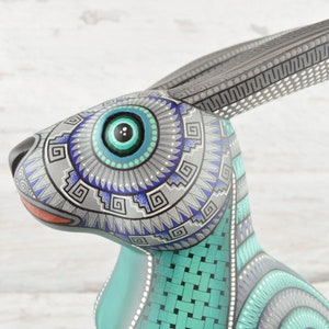 Alebrije Rabbit Oaxacan Wood Carving Hand Painted Mexican Craft Home ...