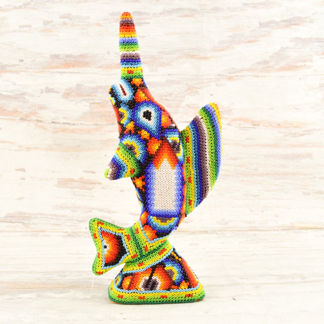 Huichol Art Sailfish Mexican Hand Wood Carving Mexican Art Beaded ...
