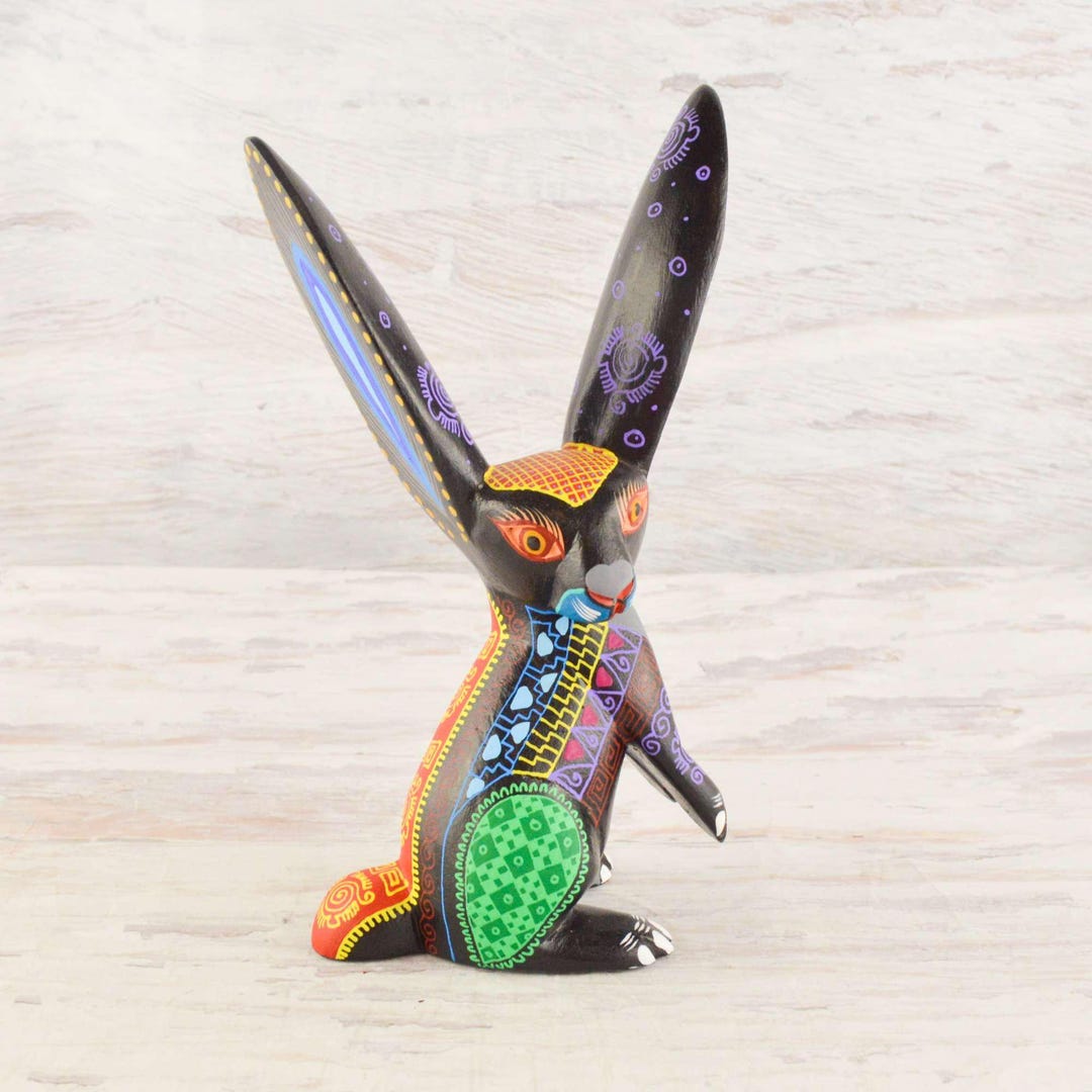 Alebrije Hare Oaxacan Wood Carving Hand Painted Mexican Craft Home ...