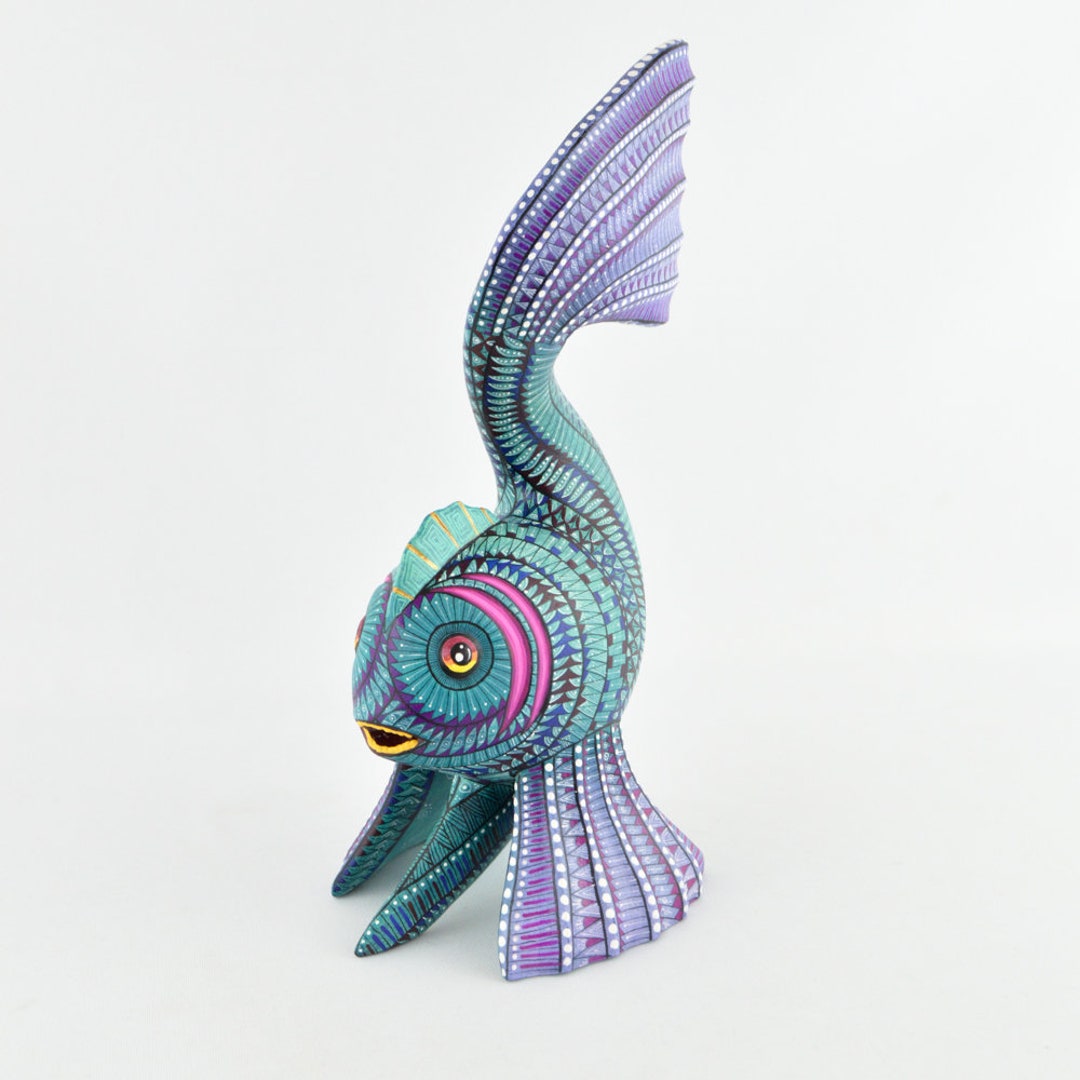Alebrije Fish | Hand Carved Copal Wood Alebrije | Mexican Folk Art ...