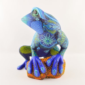 Alebrije Frog | Hand Carved Copal Wood Alebrije | Mexican Folk Art ...
