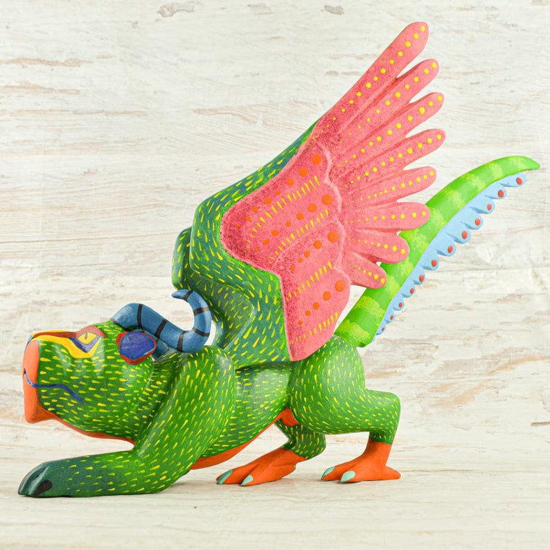 Hand-painted Oaxacan Alebrije: Mexican Wood Carving Home Decor - Etsy