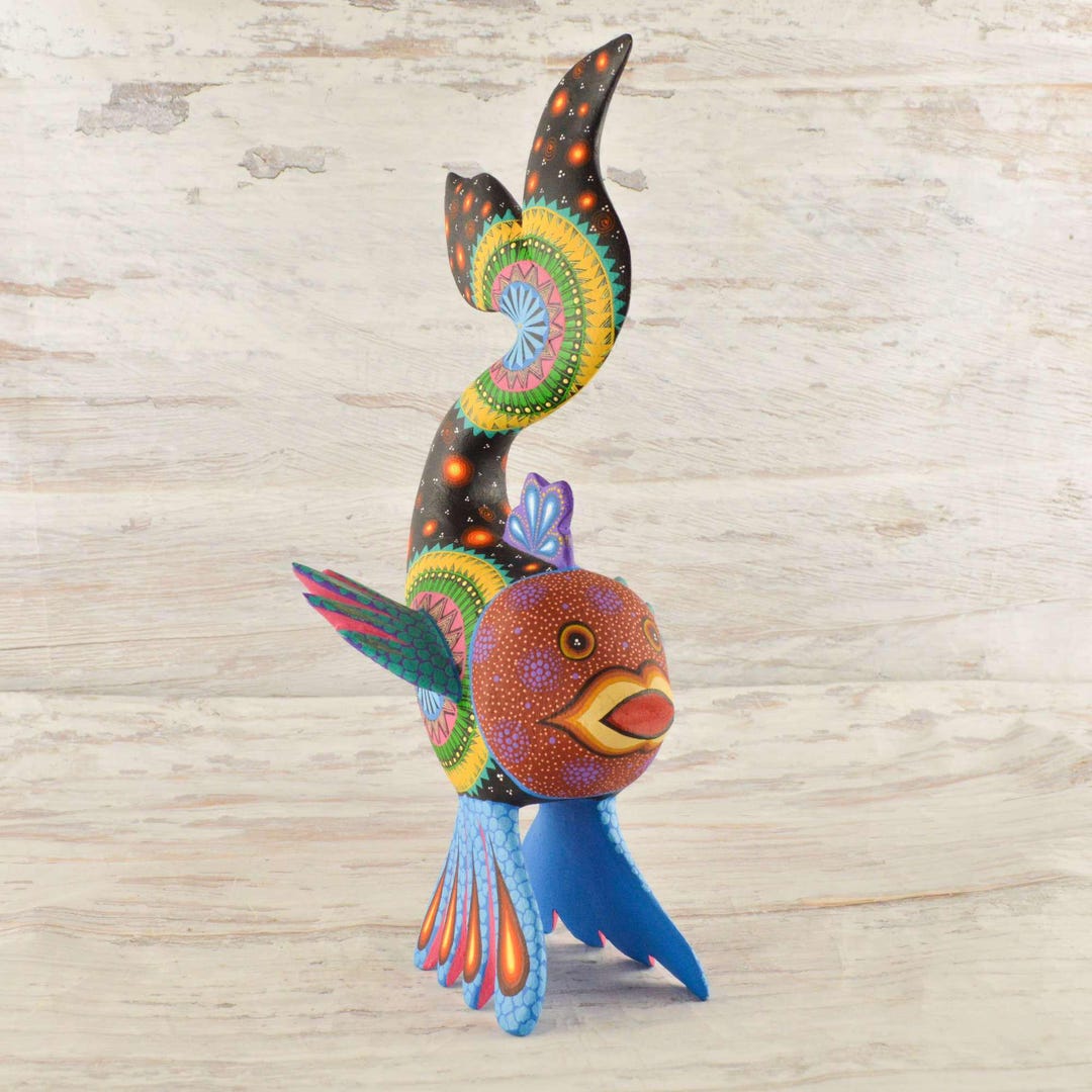 Alebrije Fish Oaxacan Wood Carving Hand Painted Mexican Craft Home ...