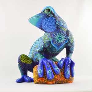 Alebrije Frog | Hand Carved Copal Wood Alebrije | Mexican Folk Art ...