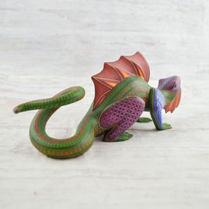Traditional Alebrije Iguana Figurine Oaxacan Wood Carving Mexican Folk ...