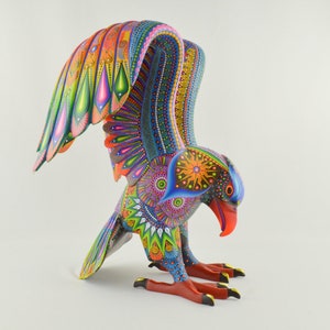Eagle Alebrije Oaxacan Wood Carving Hand Painted Mexican Craft Home ...