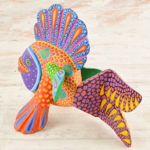 Alebrije Fish | Hand Carved Copal Wood Alebrije | Mexican Folk Art ...