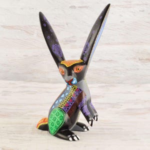 Alebrije Hare Oaxacan Wood Carving Hand Painted Mexican Craft Home ...