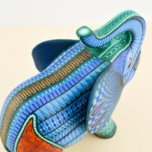 Hand-carved Alebrije Elephant: Oaxacan Folk Art Wood Sculpture - Etsy