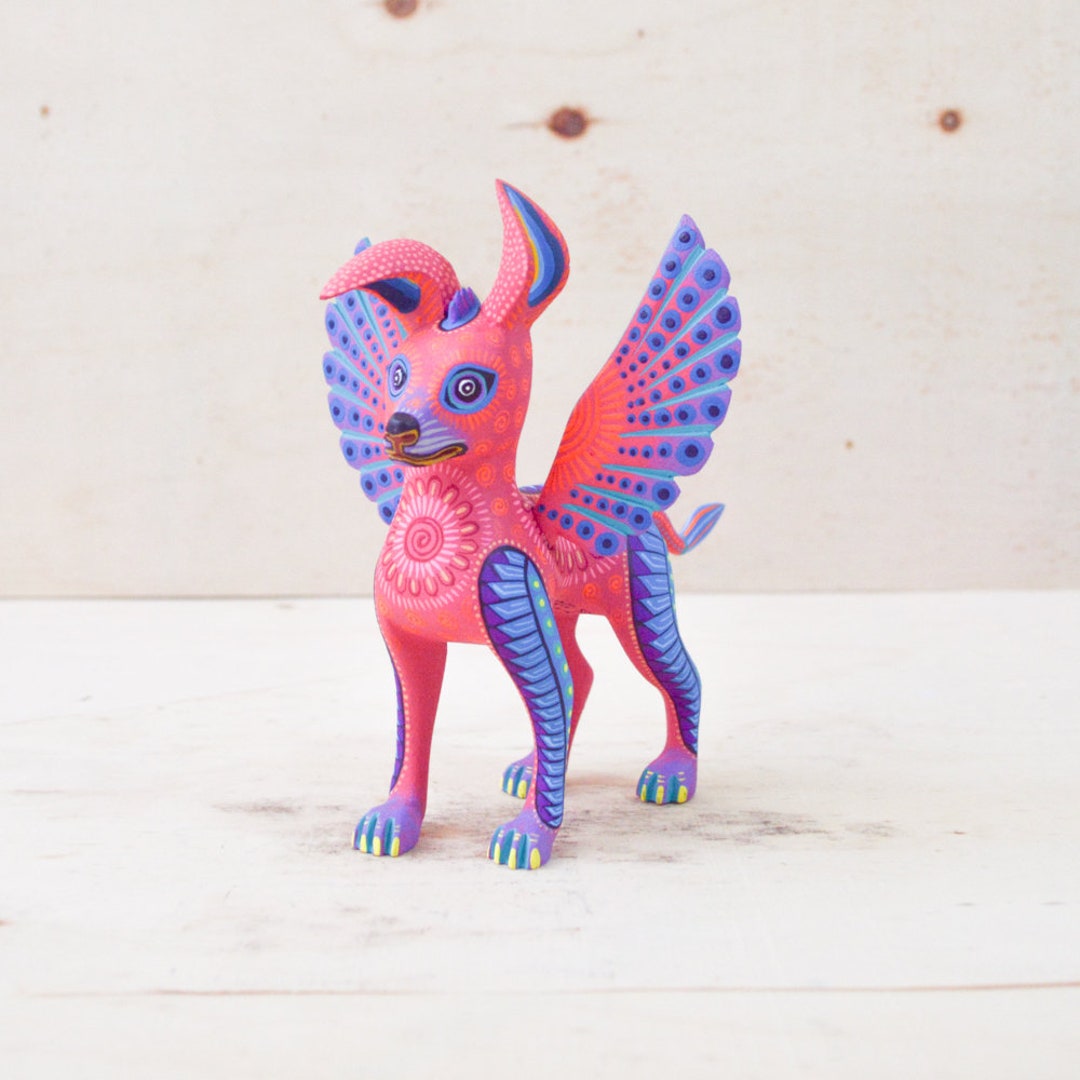 Alebrije Dante Oaxacan Wood Carving Hand Painted Mexican Craft Home ...