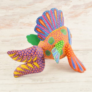 Alebrije Fish | Hand Carved Copal Wood Alebrije | Mexican Folk Art ...