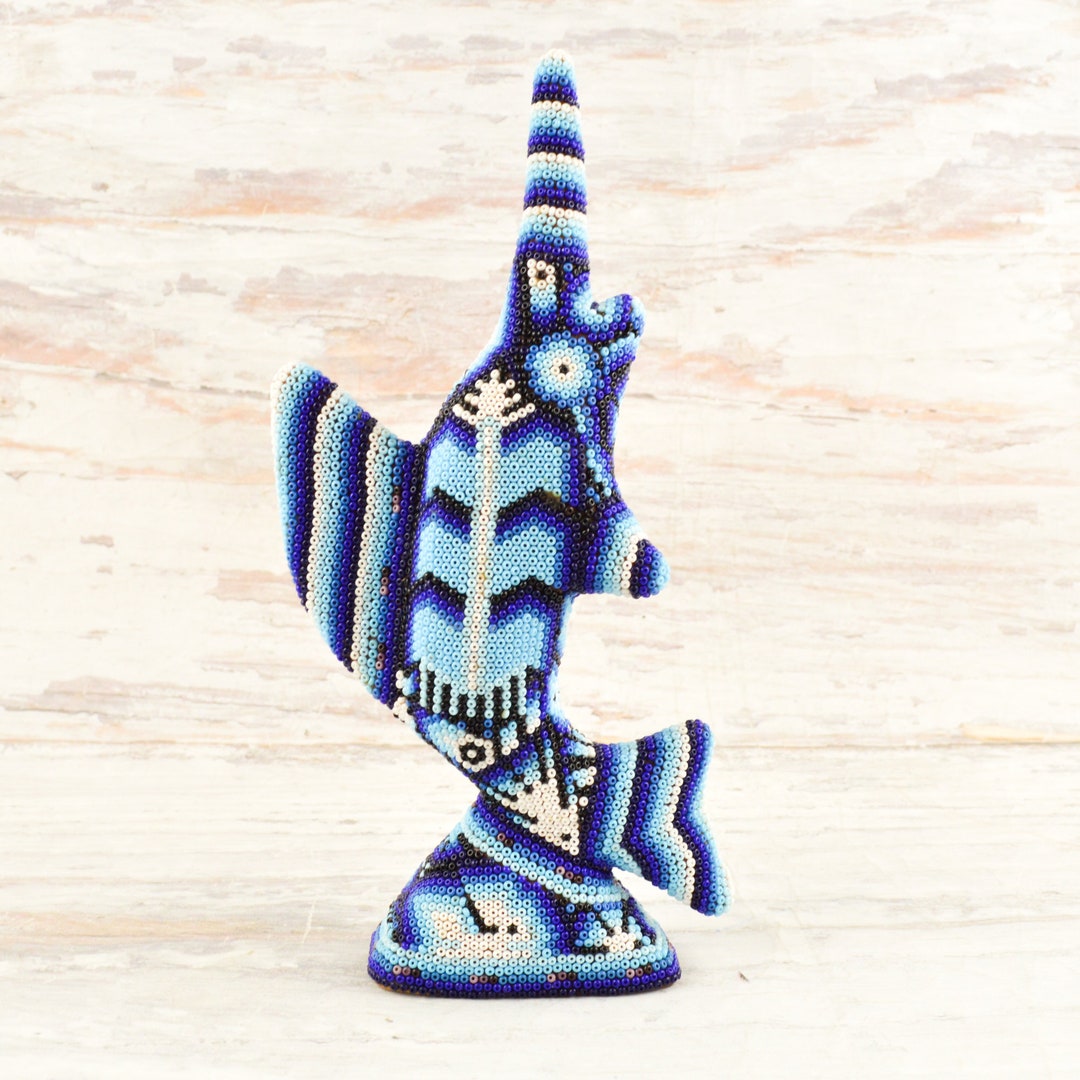 Huichol Art Sailfish Mexican Hand Wood Carving Mexican Art Beaded ...