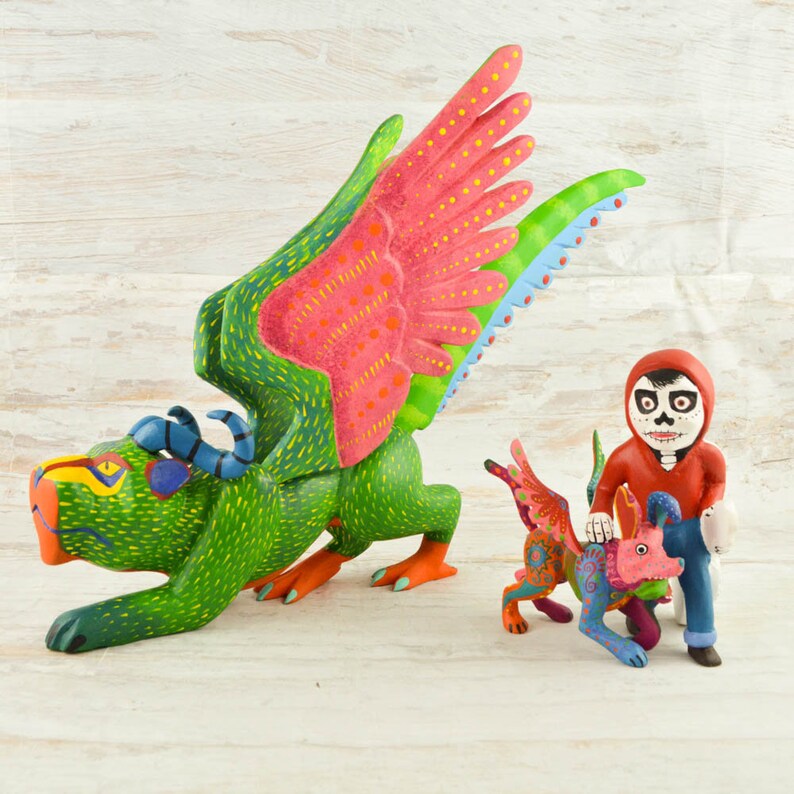 Hand-painted Oaxacan Alebrije: Mexican Wood Carving Home Decor - Etsy