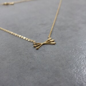 3 Arrows GOLD Plated Necklace Dainty Charm Stylish Pendant Quiver Bow ...