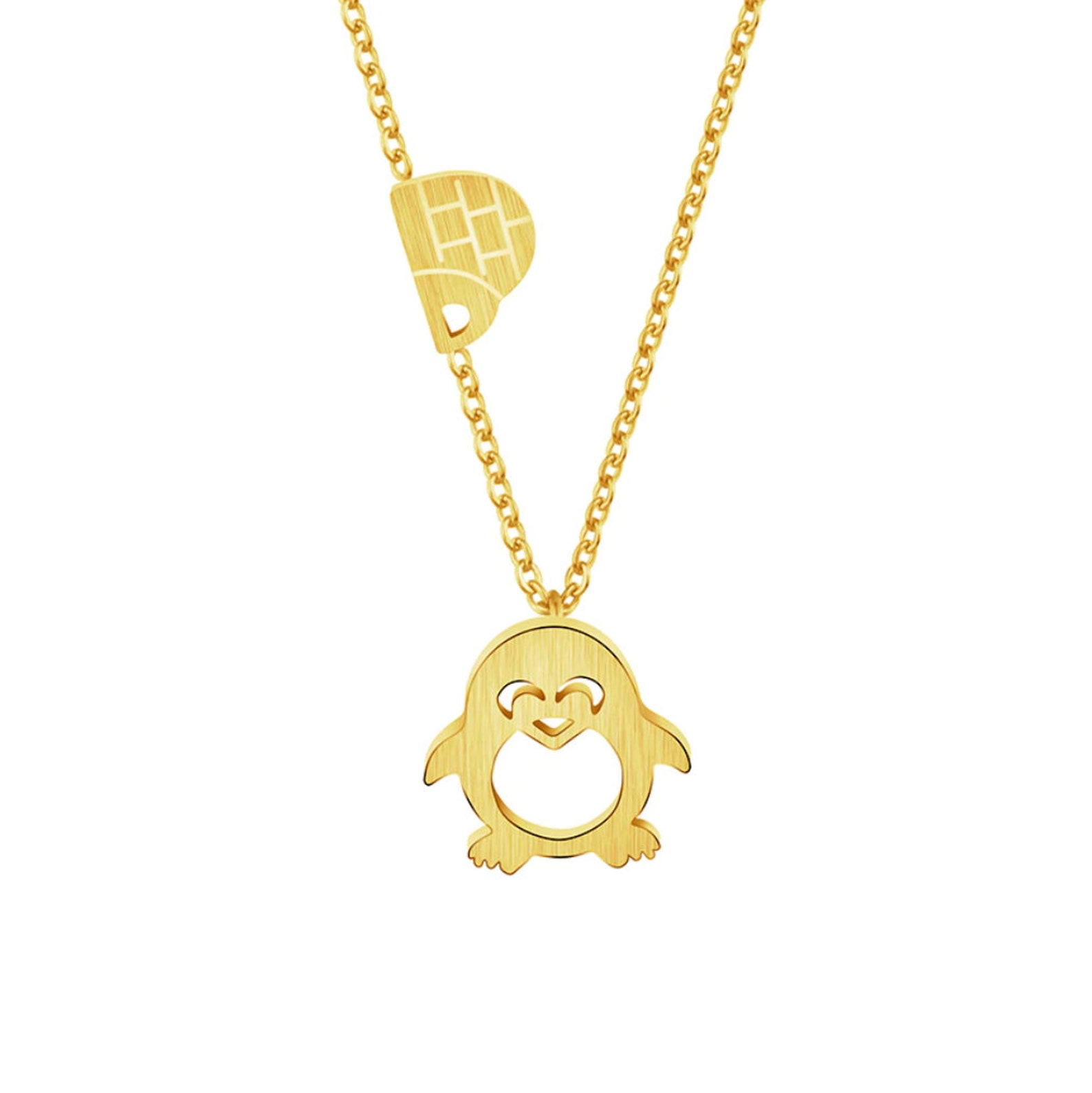 Penguin GOLD Plated Necklace in Gift Box Animal Mammal Ice | Etsy