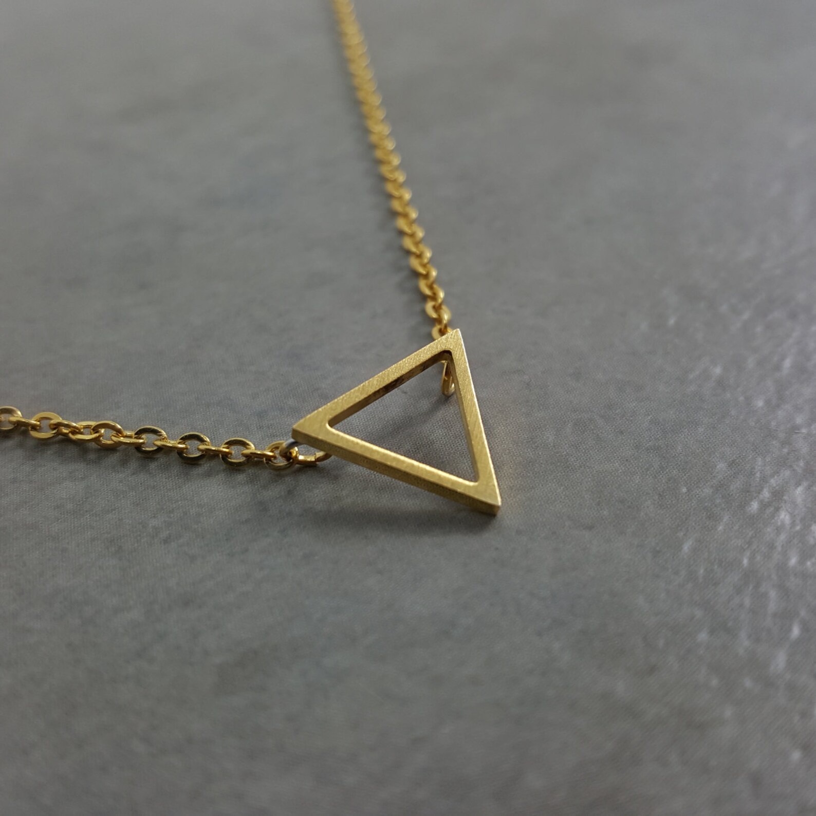 Triangle GOLD Plated Necklace in Gift Box Geometric Shape - Etsy