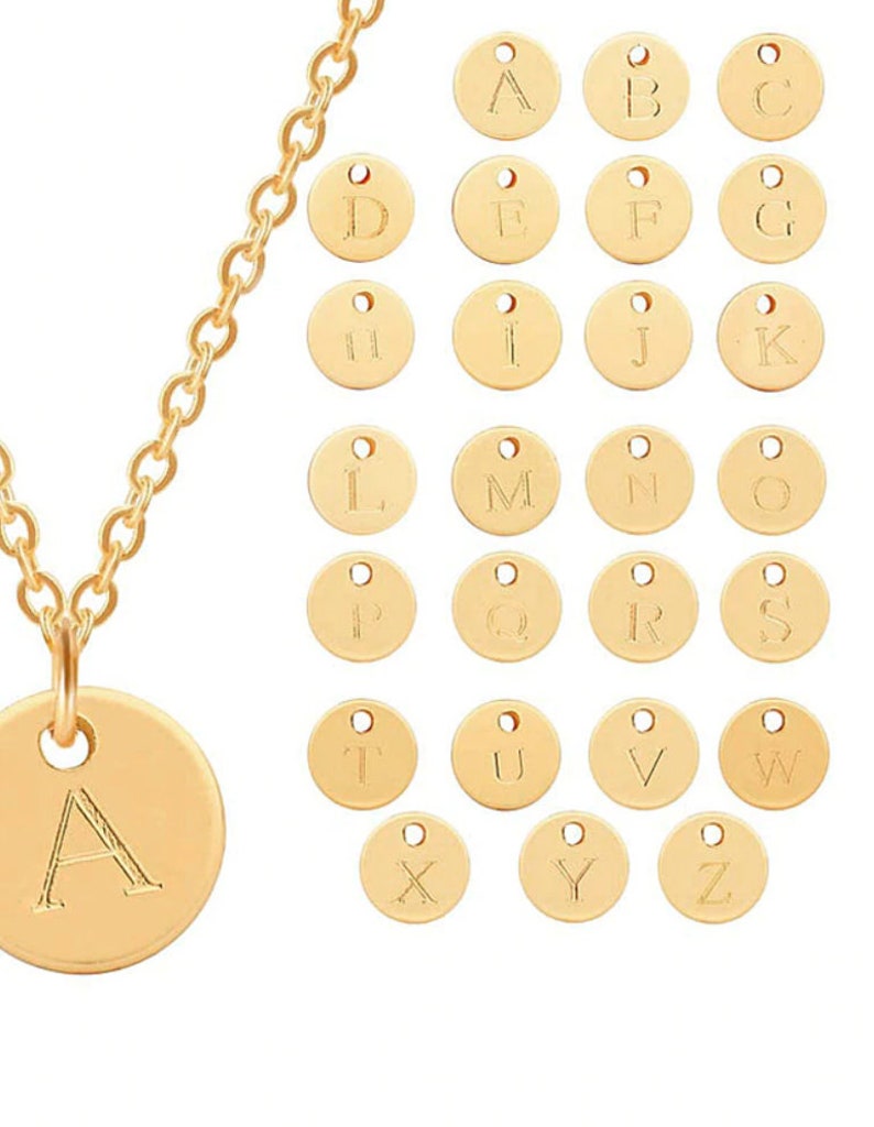 Custom Lettering Coin Pendant GOLD SILVER Plated Necklace - Etsy