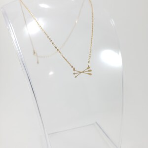 3 Arrows GOLD Plated Necklace Dainty Charm Stylish Pendant Quiver Bow ...