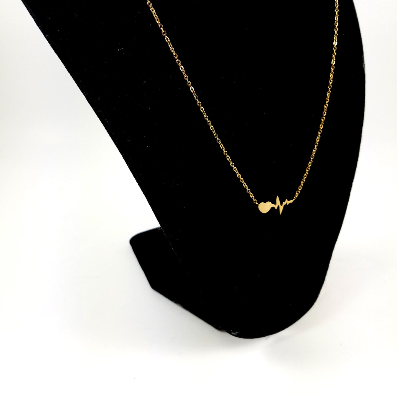 Heartbeat EKG GOLD Plated Necklace Gift Box Wavelength - Etsy