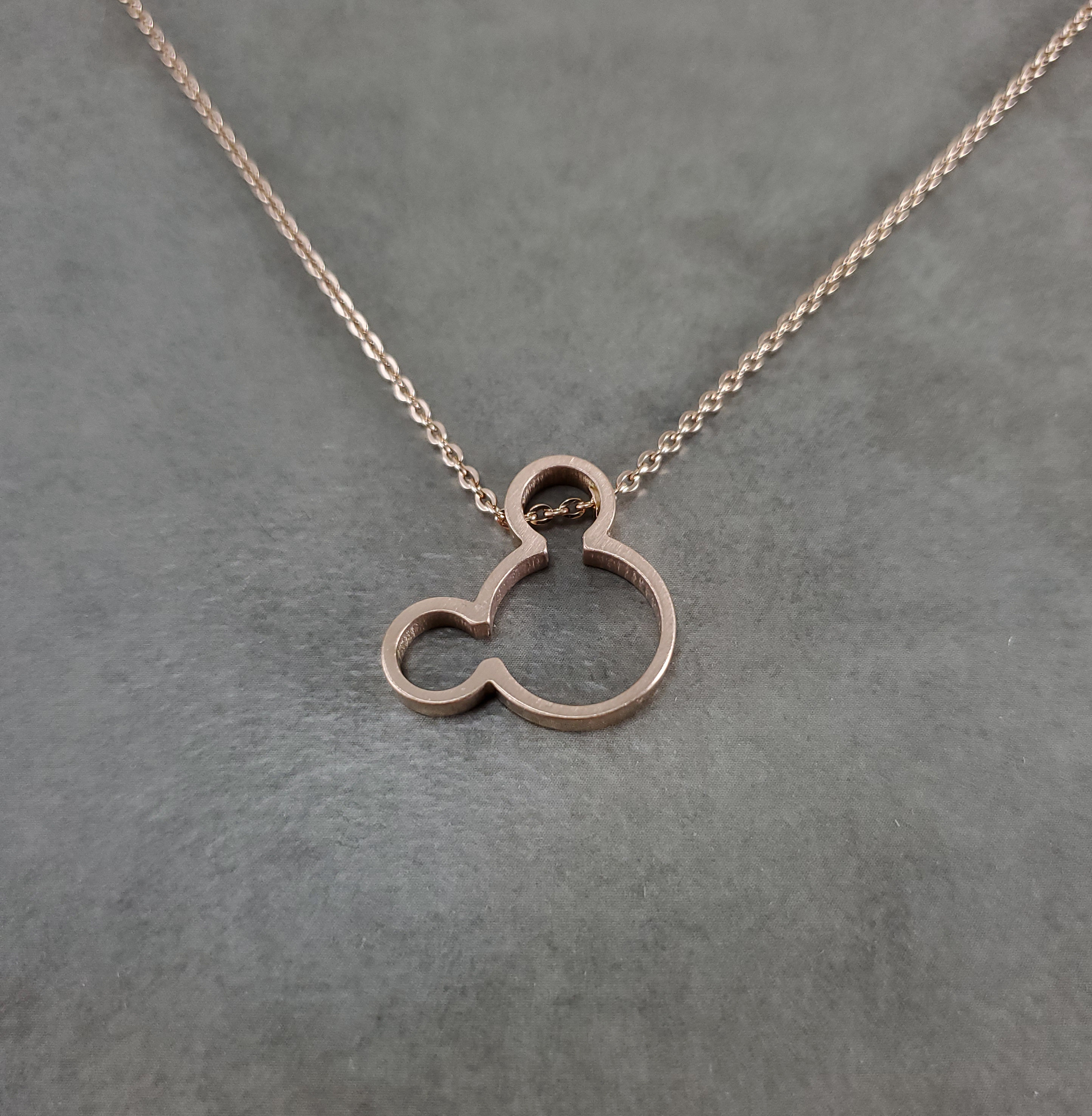 Mickey Mouse ROSE GOLD Plated Dainty Necklace in Gift Box | Etsy