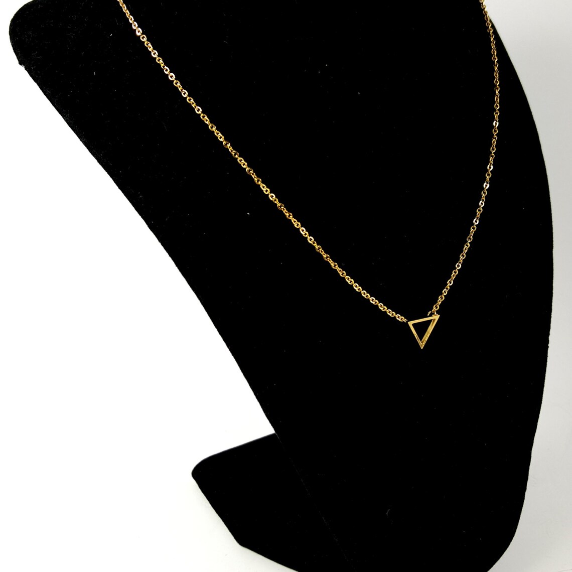 Triangle GOLD Plated Necklace in Gift Box Geometric Shape - Etsy