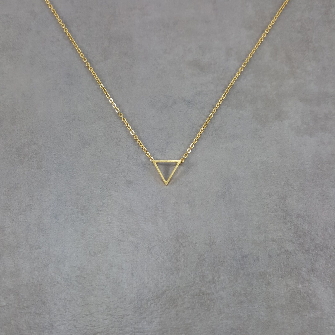 Triangle GOLD Plated Necklace in Gift Box Geometric Shape - Etsy
