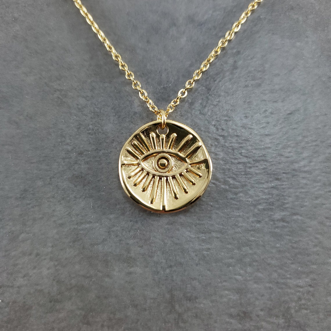 All-seeing Eye Pendant GOLD Plated Necklace Gift Box | Etsy