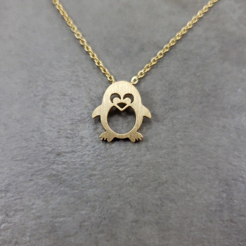 Penguin GOLD Plated Necklace in Gift Box Animal Mammal Ice - Etsy