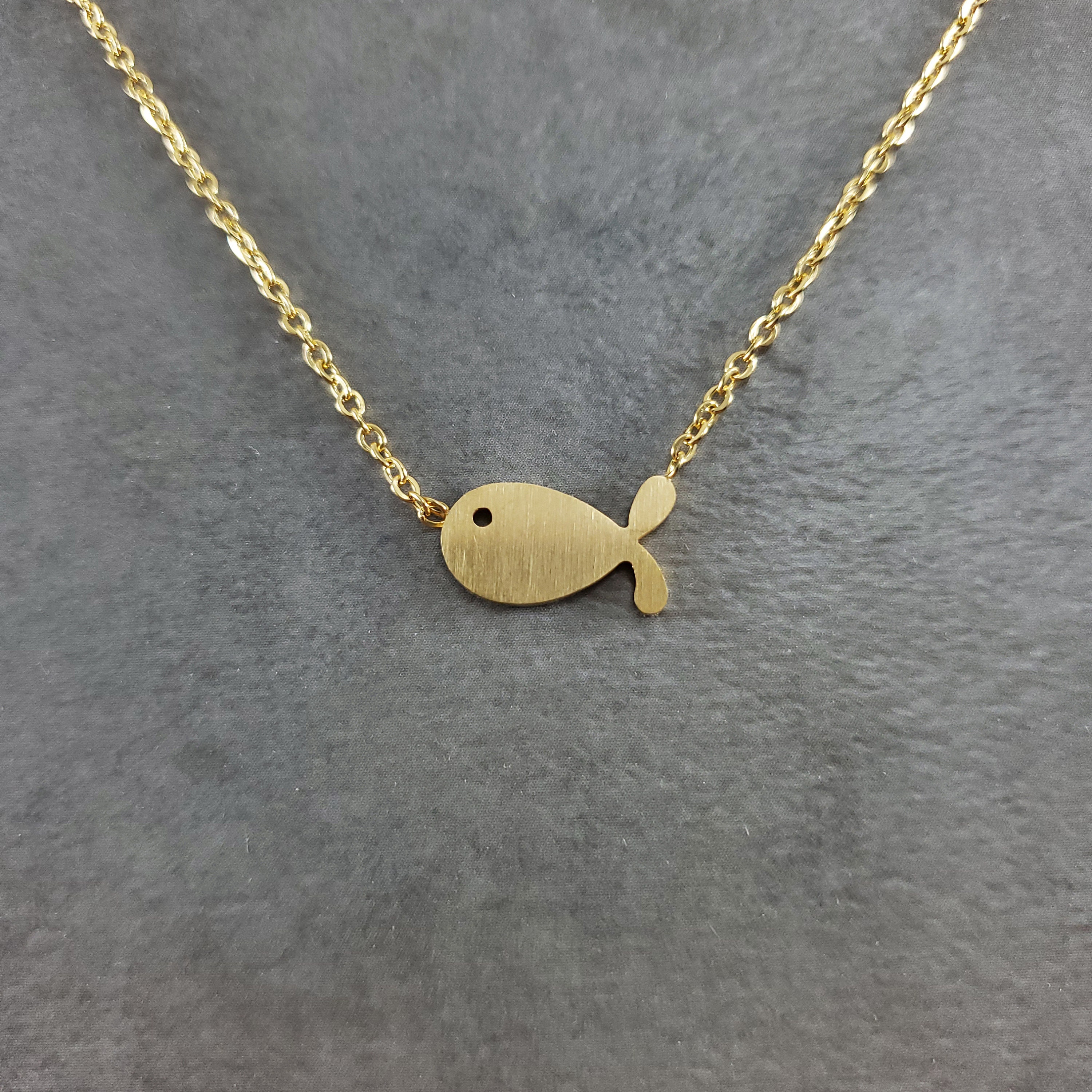 Goldfish GOLD Plated Necklace Water Fish Freshwater Snack | Etsy
