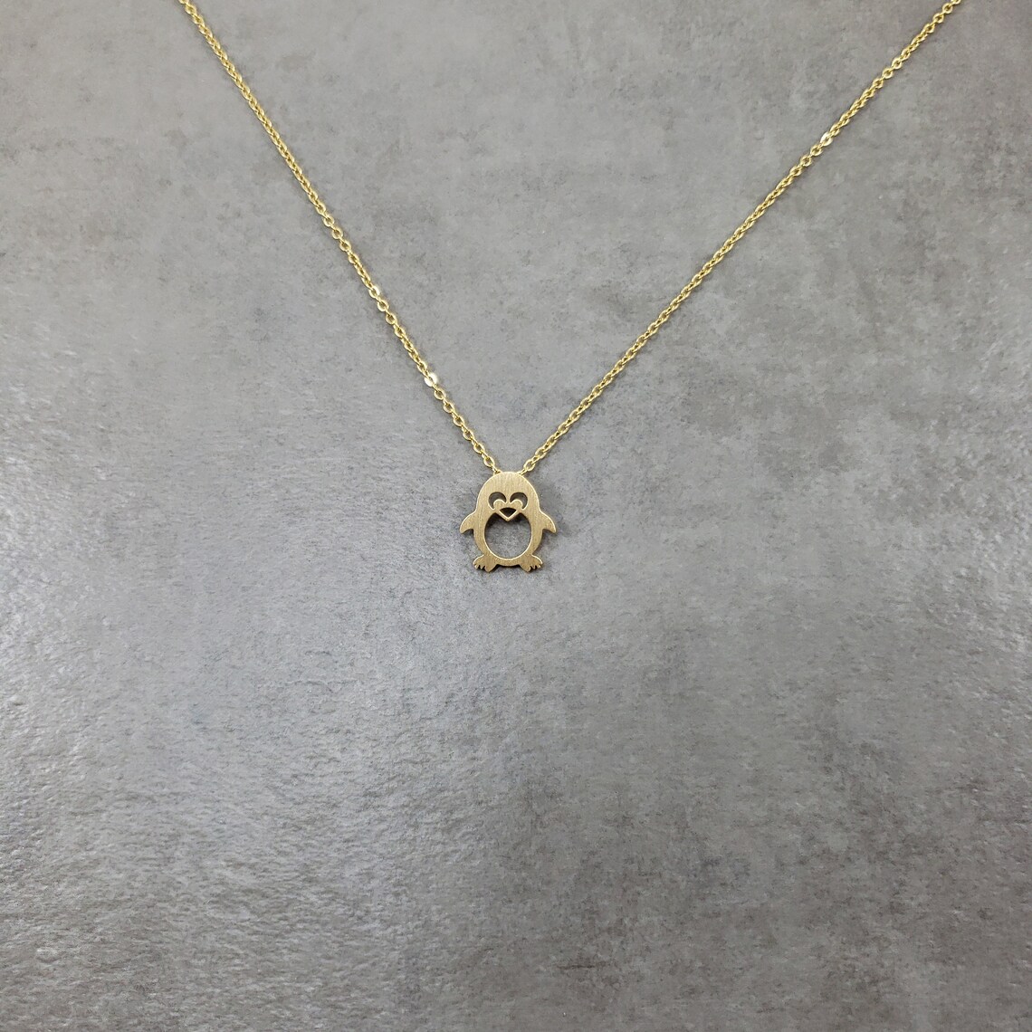 Penguin GOLD Plated Necklace in Gift Box Animal Mammal Ice | Etsy