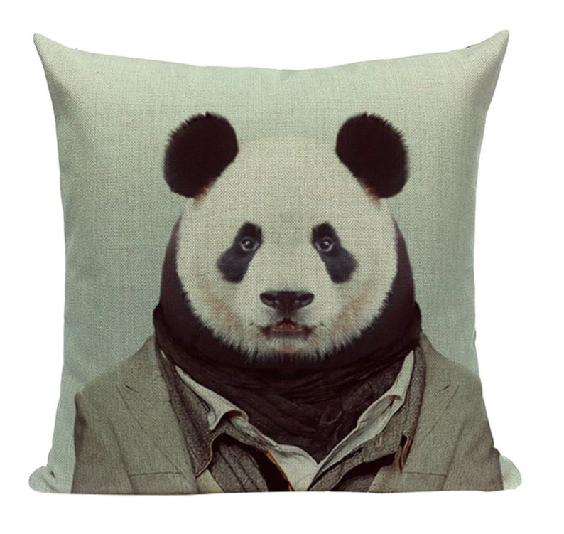 Panda Animal A5 Cushion Pillow Cover Trendy Modern Portrait | Etsy