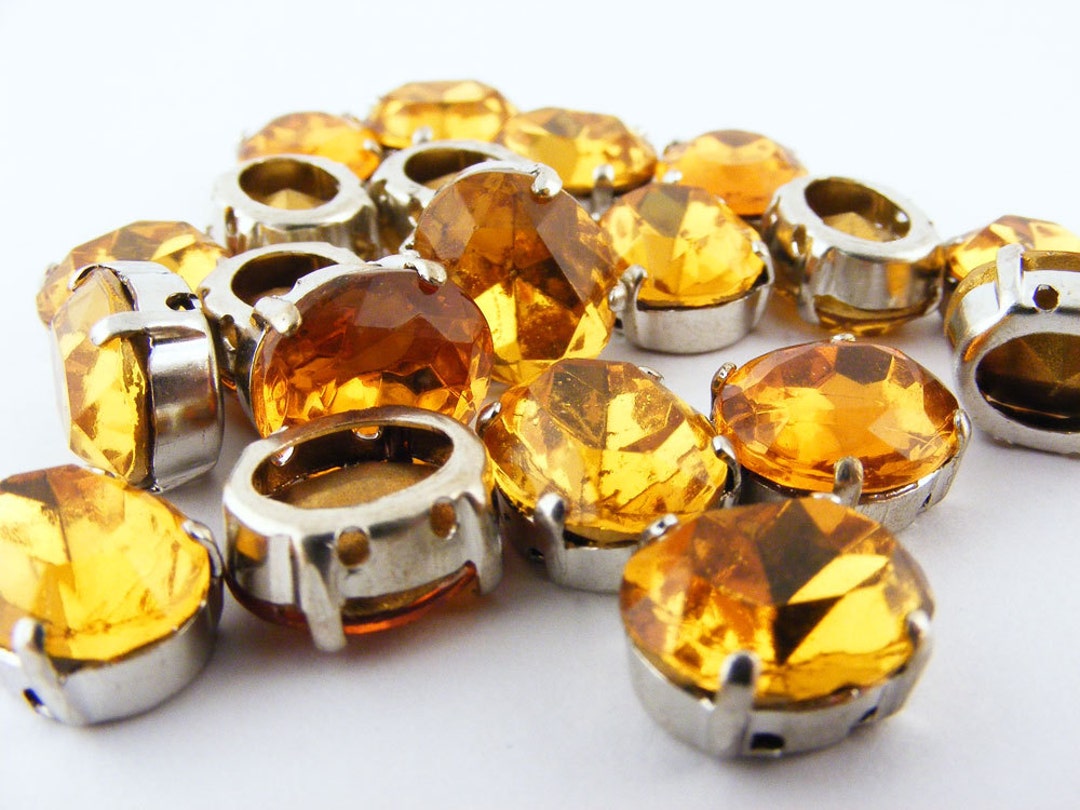 Crystal Rose Montee Sew on Rhinestones Oval Amber Topaz Citrine 20 - Etsy