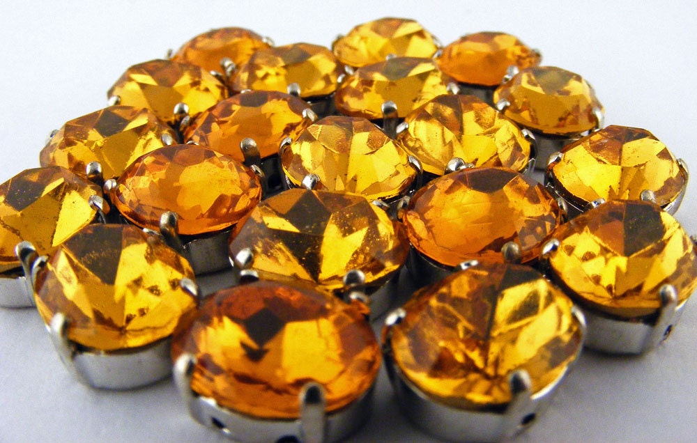 Crystal Rose Montee Sew on Rhinestones Oval Amber Topaz Citrine 20 - Etsy