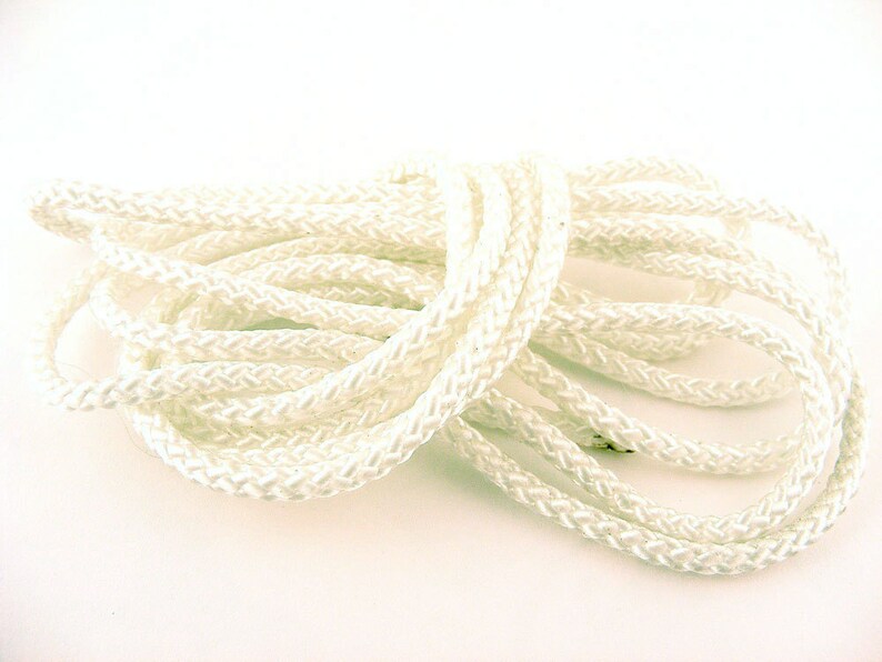 White Braided Cord 3 Mm Nylon Vegan 68 1.7 Meters 1 - Etsy
