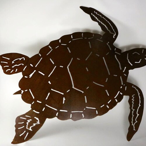 Sea Turtle Metal Art Wall Decor Copper Patina Sparkle | Etsy