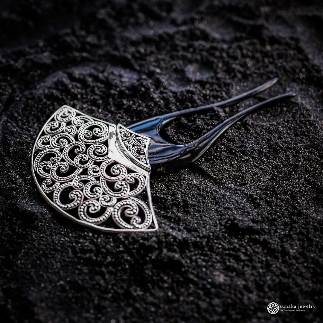 Ombak Segara Traditional Indonesian Hairpiece in Sterling Silver - Etsy