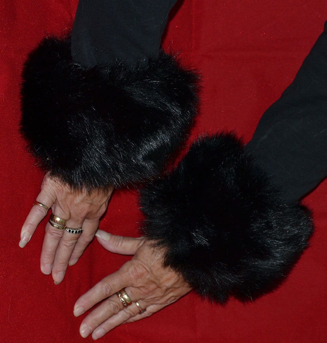Fur Cuffs for the Wrist in Silky Soft White or Black Faux Fur - Etsy