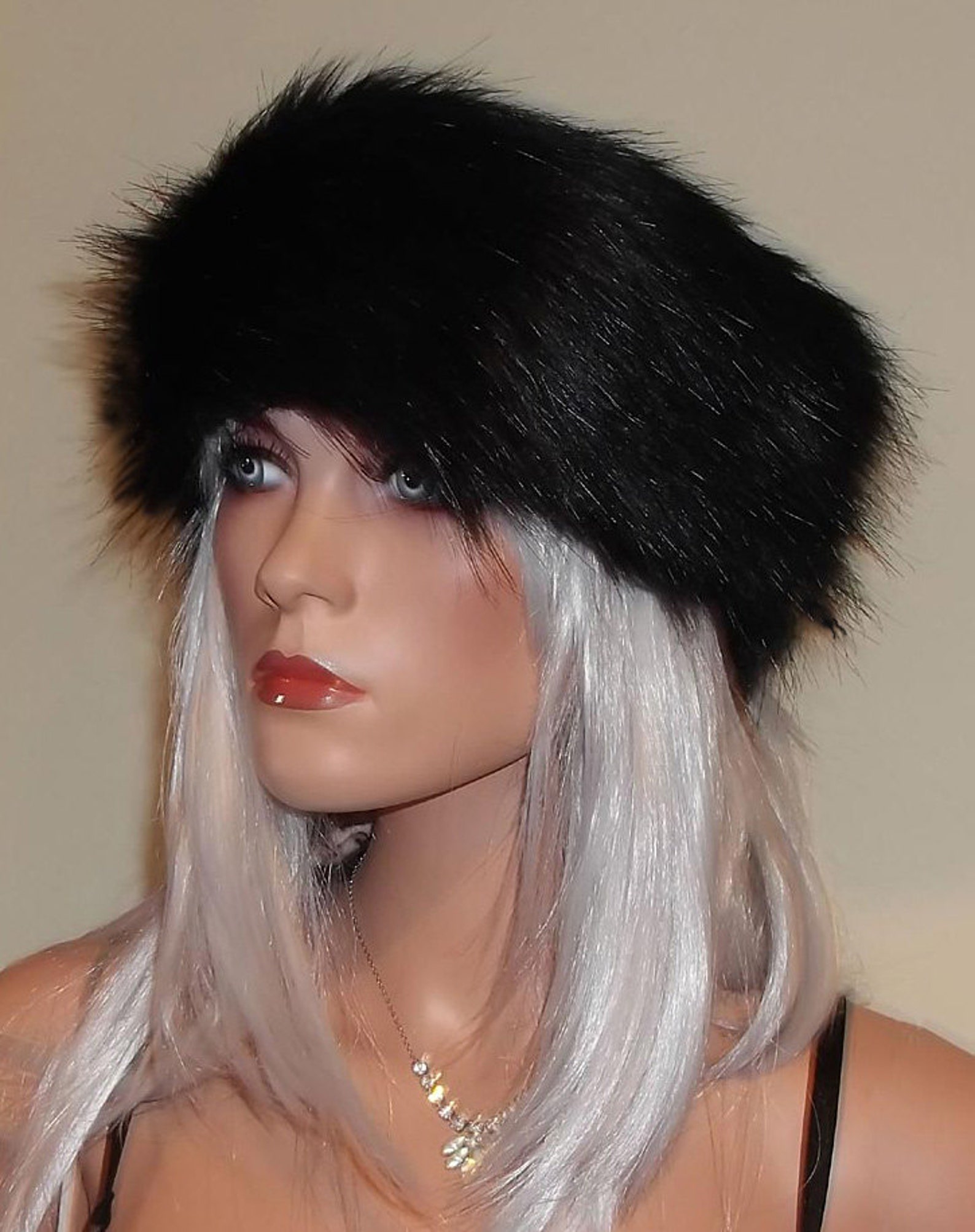 Black Fur Headband Made in Luxurious 60mm Faux Fur - Etsy