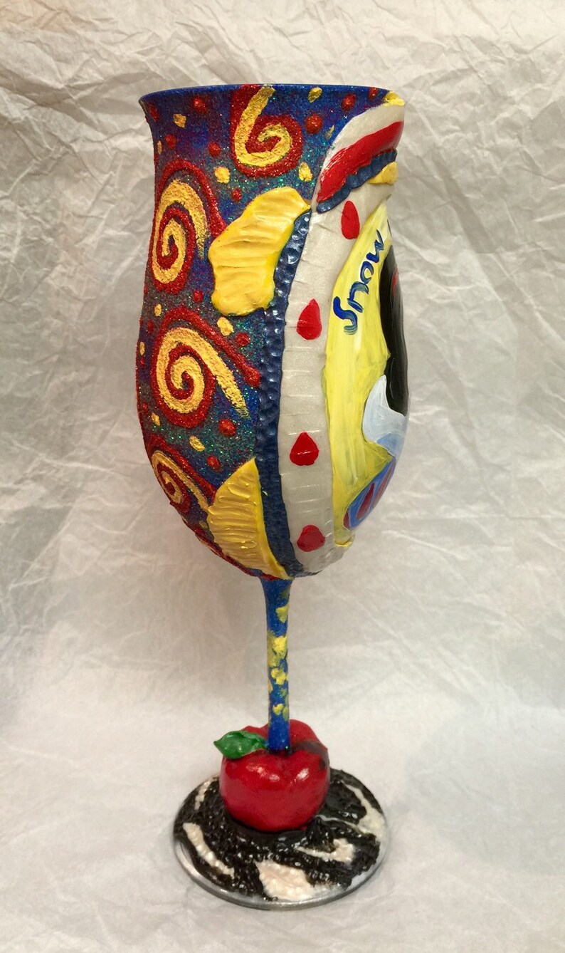 Disney Snow White Polymer Clay Wine Glasssnow White Wine - Etsy