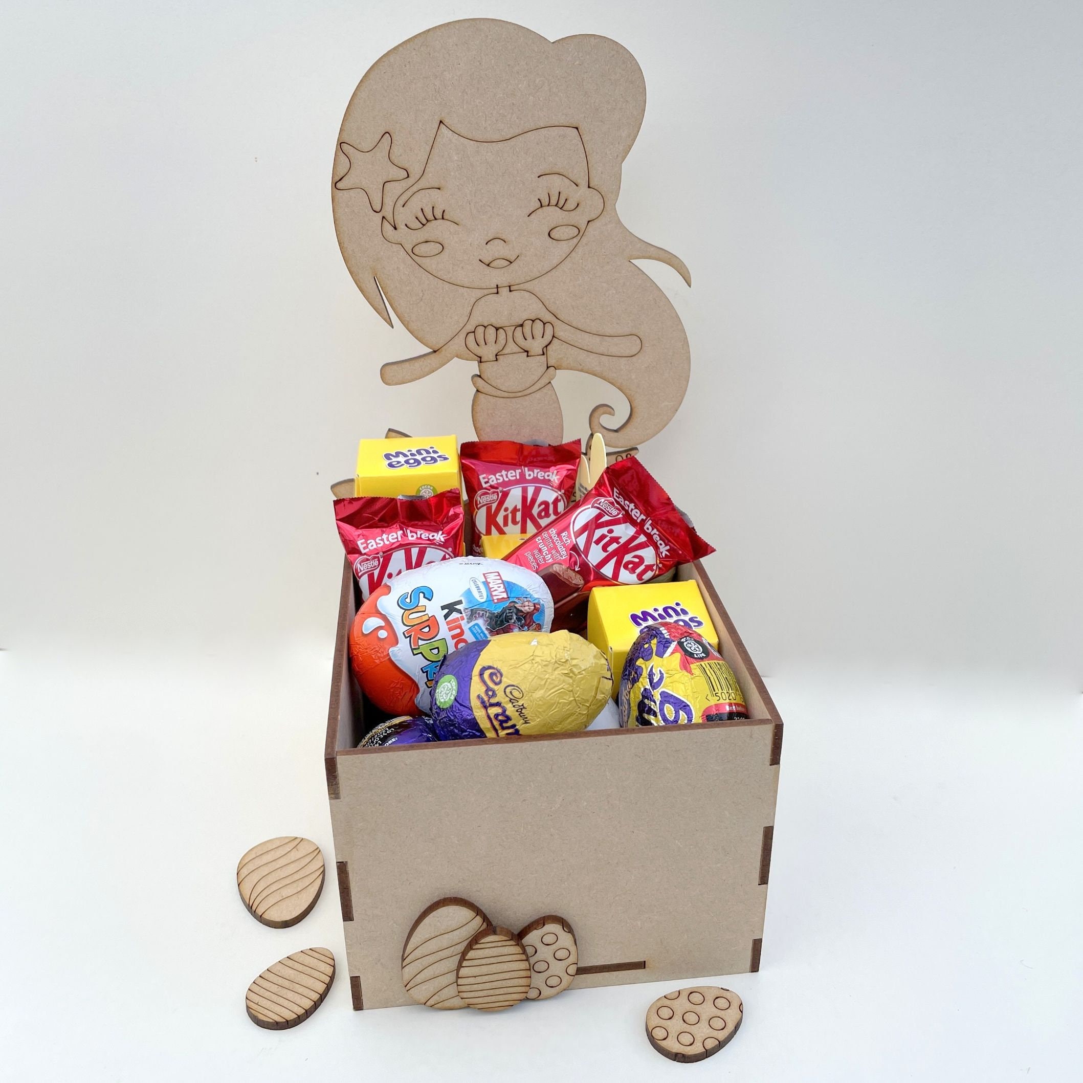 MDF Fillable Easter Treat Box Craft Kit Easter Egg Hamper DIY Easter ...