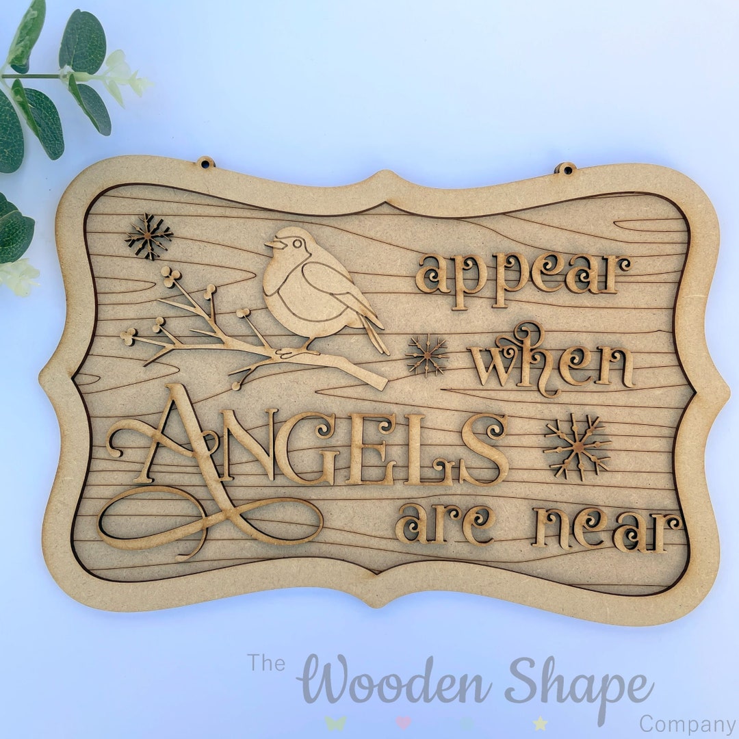Blank Craft Kit Laser Cut Wooden MDF Plaque Kit, Robins Appear When ...