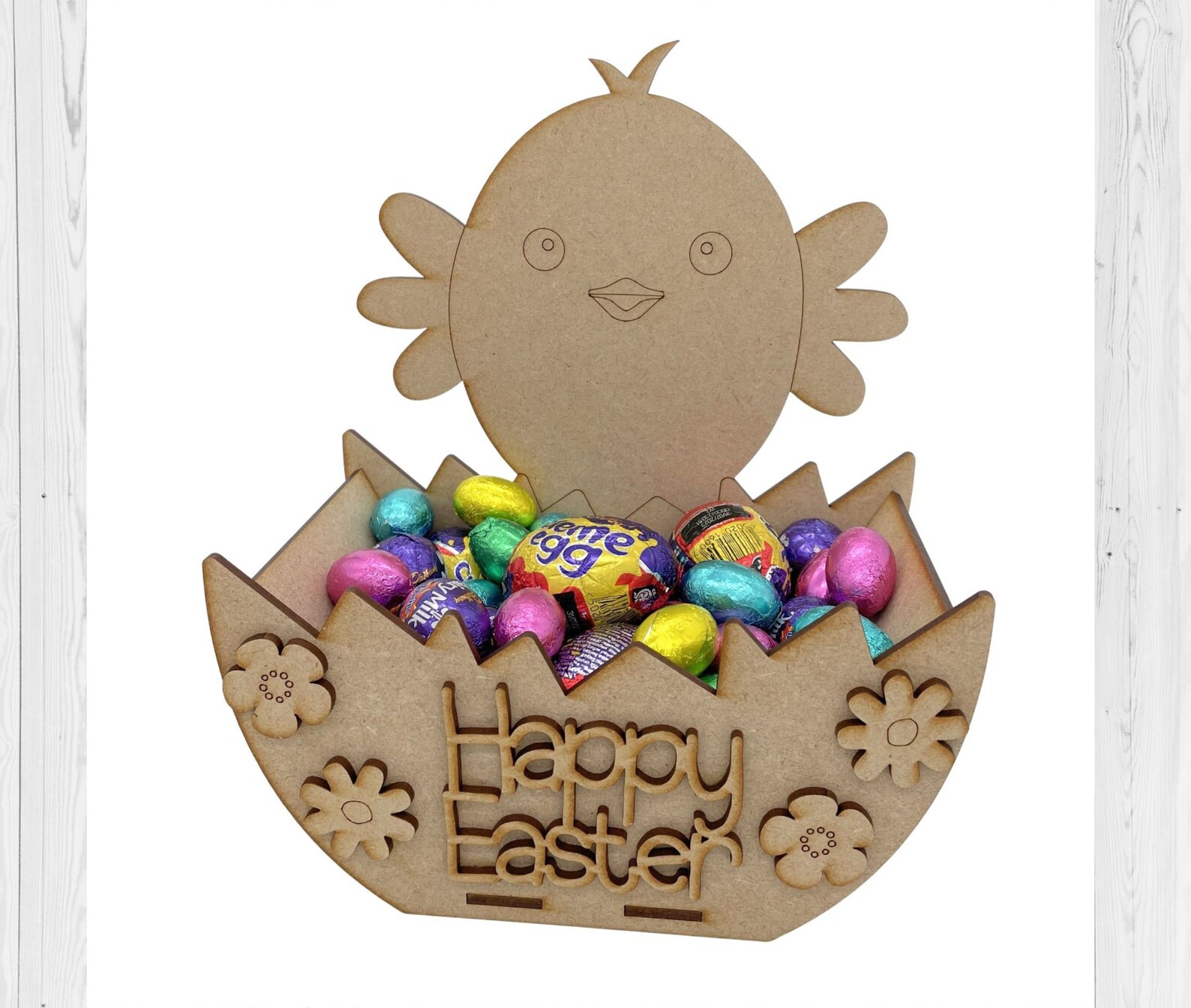 MDF Fillable Easter Cracked EGG Basket DIY Easter Hamper Make Your Own ...