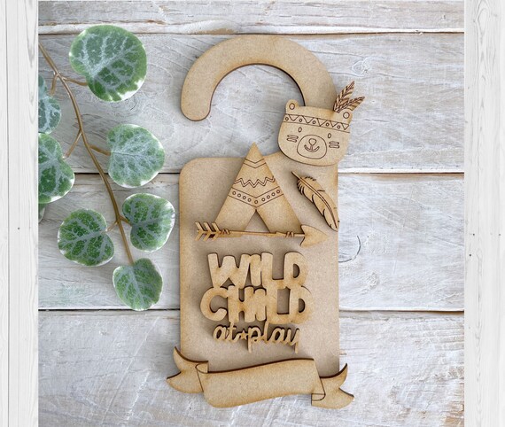 Blank Craft Kit Laser Cut Wooden MDF Door Hanger Room Sign - Etsy