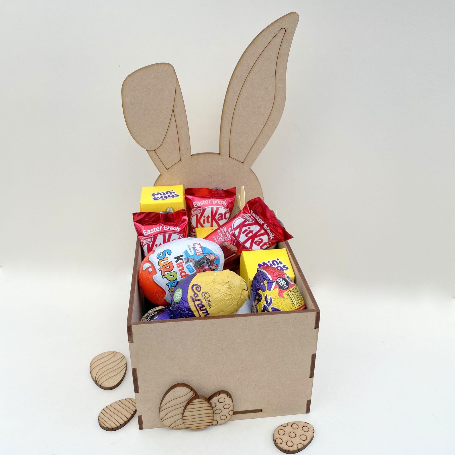 MDF Fillable Easter Treat Box Craft Kit Easter Egg Hamper DIY - Etsy UK