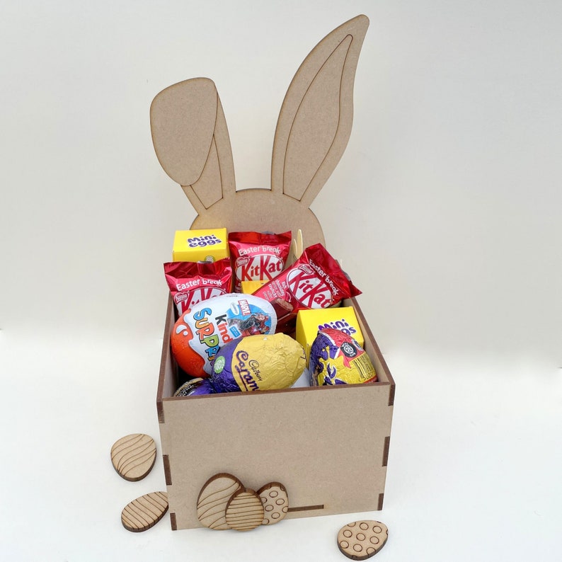 MDF Fillable Easter Treat Box Craft Kit Easter Egg Hamper DIY Easter ...