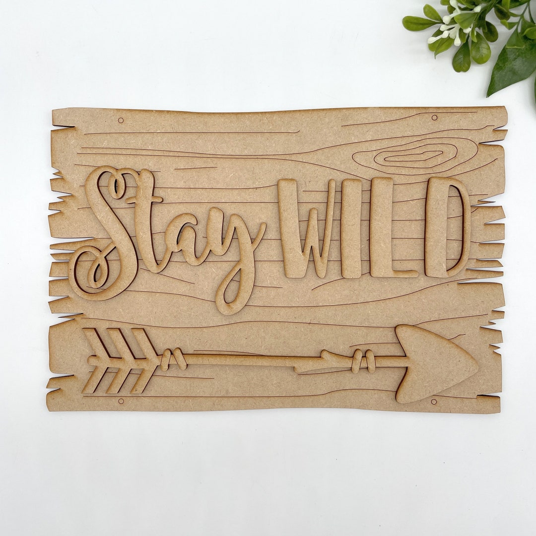 MDF Wooden Laser Cut Craft Kit | Theme Kids Room Door Sign Woodland ...