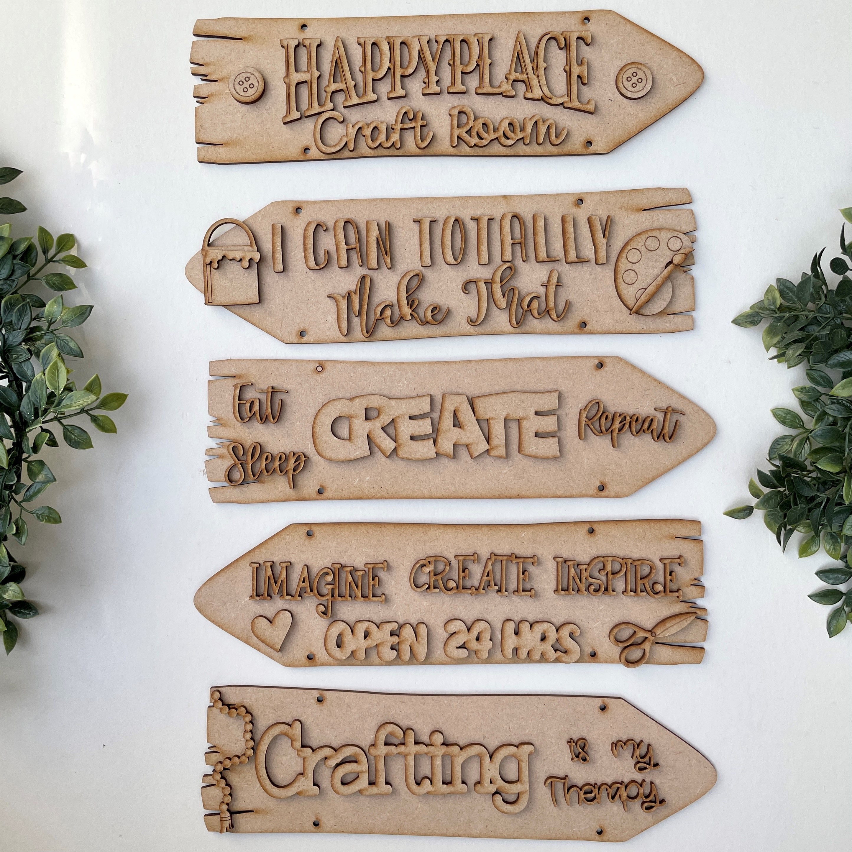 Blank Craft Kit Laser Cut Wooden MDF Direction Sign Theme Room Sign ...
