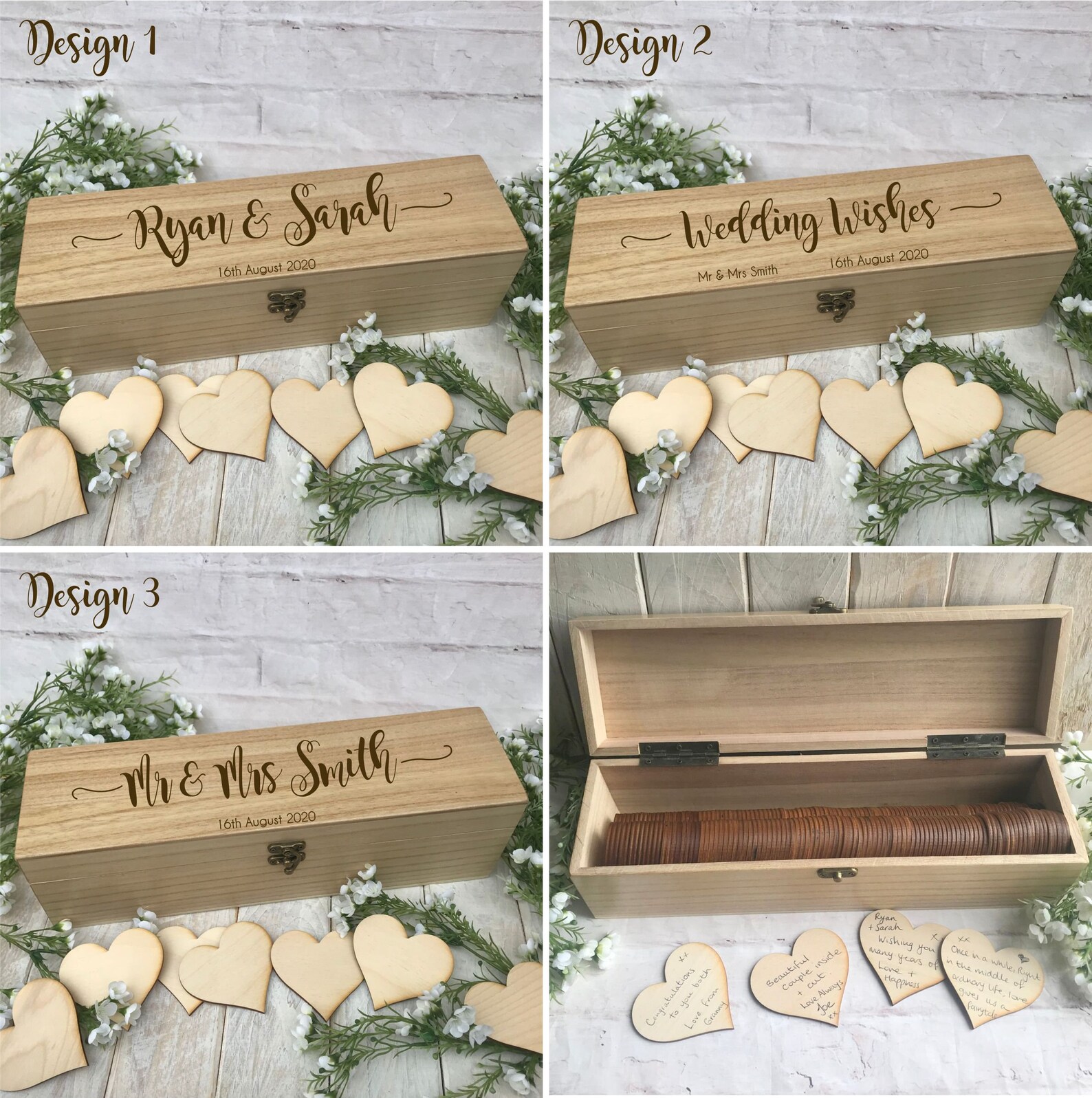 Wooden Rustic Wedding Wish Box Guest Book Alternative Drop in - Etsy
