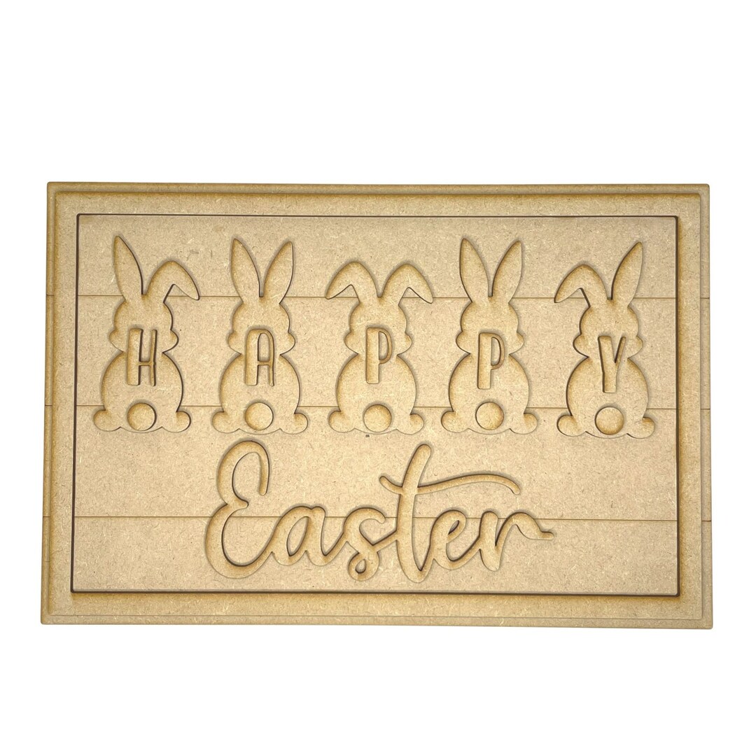 Blank Craft Kit Laser Cut Wooden MDF Easter Decoration Flat Packed DIY ...