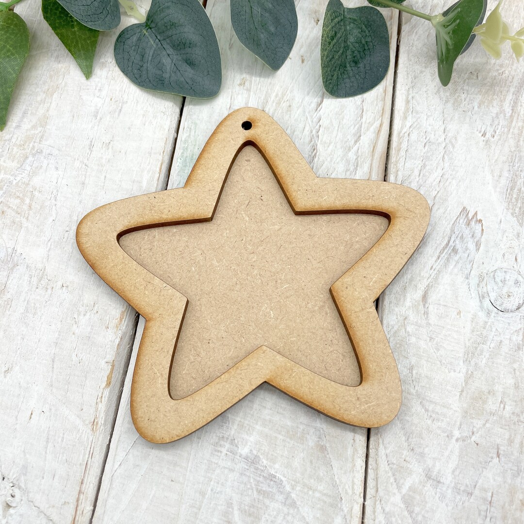 MDF Wooden Star Shape Bauble Frame Photo Star Frame - Etsy